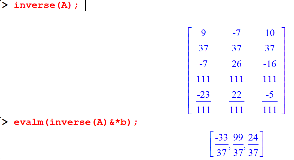 Lesson 11 System of Linear Equations and Matrices | Maple